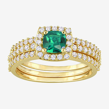 Click here for Modern Bride Gemstone Womens Lab Created Green Eme... prices