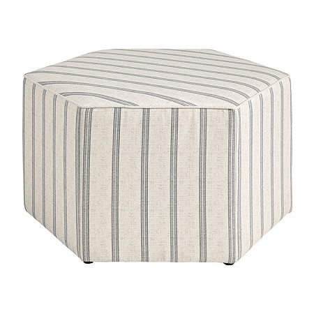 Click here for Martha Stewart Ellen Upholstered Striped Ottoman... prices