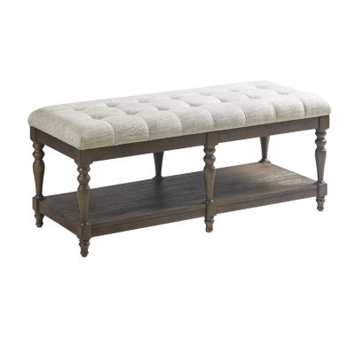 Martha Stewart Highland Storage Upholstered Bench, Color: Ivory - JCPenney