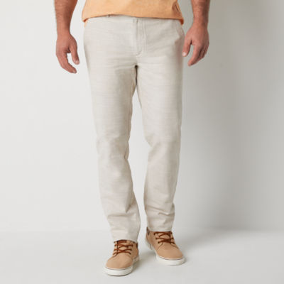 St. John's Bay Chambray Mens Slim Fit Flat Front Pant, Color: Khaki ...