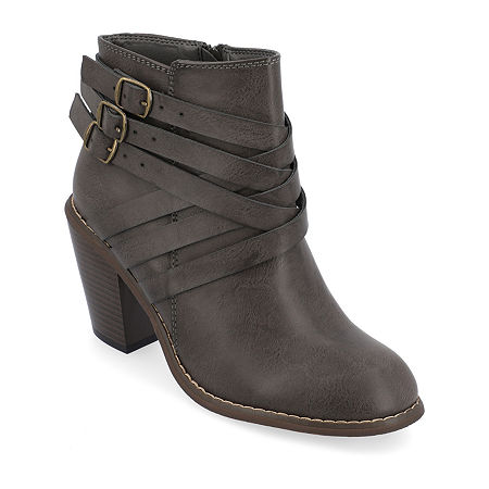 Click here for Journee Collection Womens Strap Stacked Heel Booti... prices