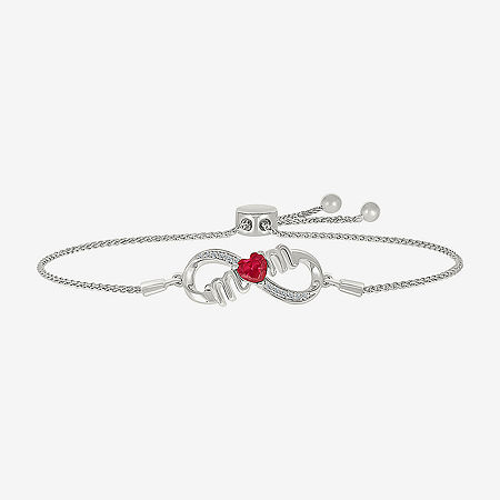 Click here for Mom Womens Lab Created Red Ruby Sterling Silver He... prices