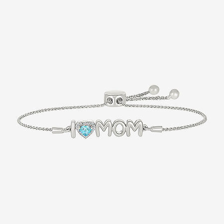 Click here for I Love Mom Womens Diamond Accent Genuine Blue Topa... prices