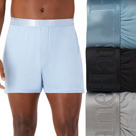 Mens Hanes Ultimate(R) 3pk. Original Super Soft Knit Boxers