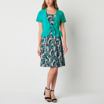 Perceptions Womens Jacobean Jacket Dress Petite, Color: Turq Navy ...