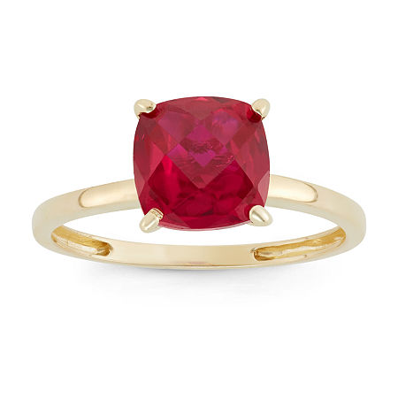 Click here for Womens Lab Created Red Ruby 10K Gold Solitaire Coc... prices
