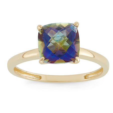Click here for Womens Genuine Mystic Fire Topaz 10K Gold Square S... prices