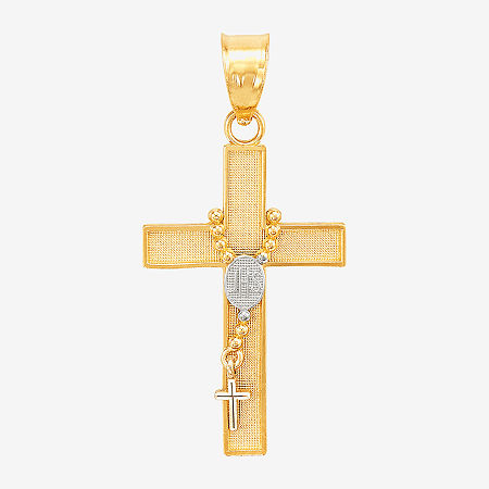 Click here for Unisex Adult 14K Two Tone Gold Cross Pendant  One... prices