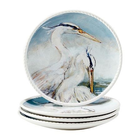 Certified International Shorebirds Dinner Plate  Set of 4 - Blue
