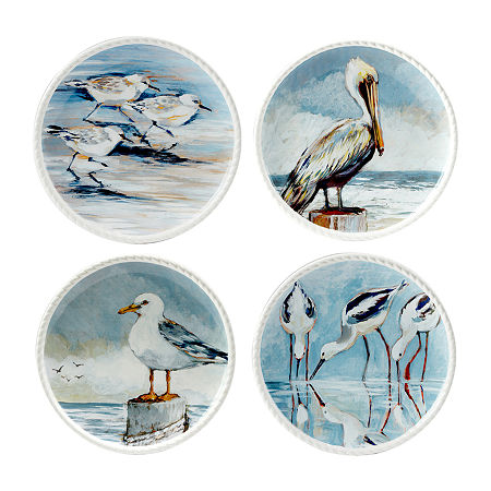 Certified International Shorebirds Salad Plate  Set of 4 - Blue