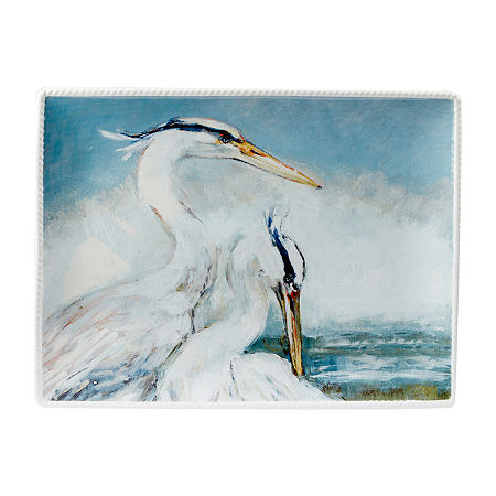 Certified International Shorebirds Rectangular Platter - Blue