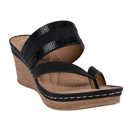 Click here for GC Shoes Womens Bowery Crochet Wedge Sandals  8 1/... prices