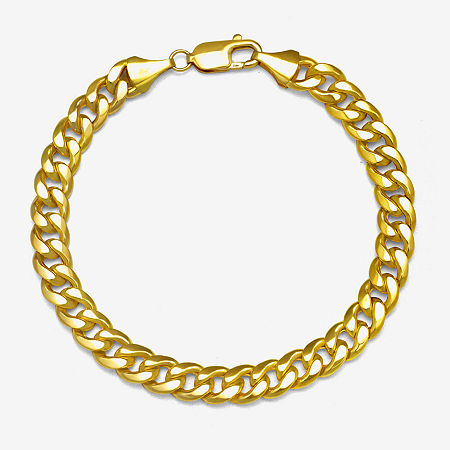 Click here for Mens 10K Gold 9 Inch Semisolid Curb Chain Bracelet... prices