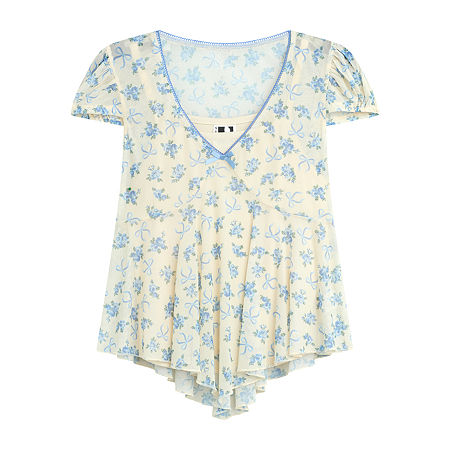 Click here for Self Esteem Big Kid Girls V Neck Short Sleeve Blou... prices