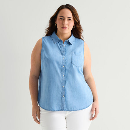 Click here for St. Johns Bay Womens Plus Sleeveless Classic Fit B... prices