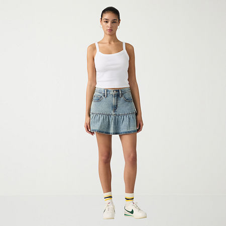 Click here for Levis Womens Mid-Rise Flounce Mini Skirt - Todays... prices