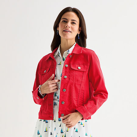 Click here for St. Johns Bay Womens Tall Denim Lightweight Jacket... prices