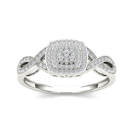Click here for 1/4 CT.T.W. Natural Diamond 10K White Gold Engagem... prices