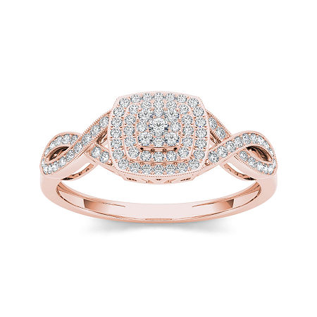 Click here for 1/4 CT.T.W. Natural Diamond 10K Rose Gold Engageme... prices