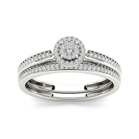 Click here for 1/4 CT.T.W. Natural Diamond 10K White Gold Bridal... prices
