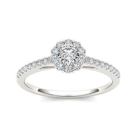 Click here for 1/2 CT.T.W. Natural Diamond 10K White Gold Engagem... prices