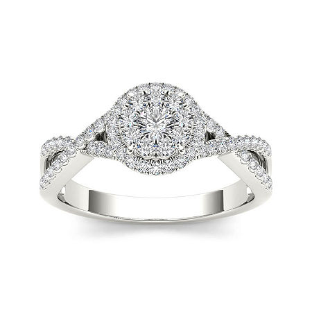 Click here for 1/2 CT.T.W. Natural Diamond 10K White Gold Engagem... prices