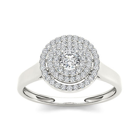 Click here for 1/2 CT.T.W. Natural Diamond 10K White Gold Engagem... prices