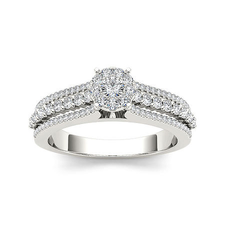 Click here for 1/2 CT.T.W. Natural Diamond 10K White Gold Engagem... prices