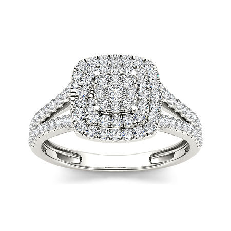 Click here for 1/2 CT.T.W. Natural Diamond 10K White Gold Engagem... prices
