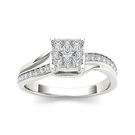 Click here for 1/2 CT.T.W. Natural Diamond 10K White Gold Engagem... prices
