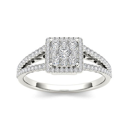 Click here for 1/2 CT.T.W. Natural Diamond 10K White Gold Engagem... prices