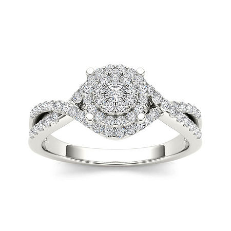 Click here for 1/2 CT.T.W. Natural Diamond 10K White Gold Engagem... prices