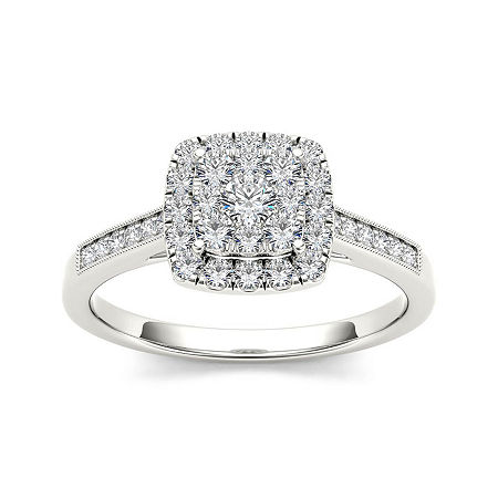 Click here for 1/2 CT.T.W. Natural Diamond 10K White Gold Engagem... prices