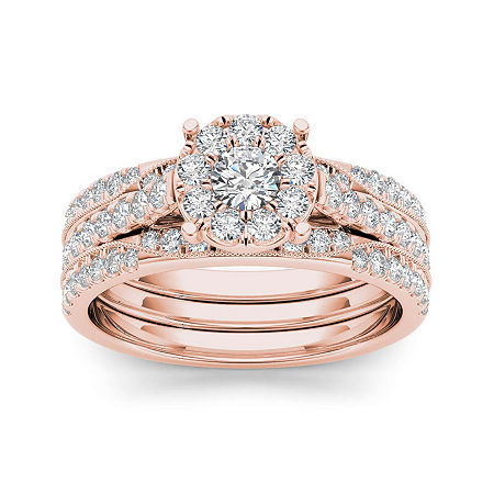 Click here for 1 CT.T.W. Natural Diamond 14K Rose Gold Bridal Set... prices