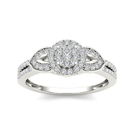 Click here for 3/8 CT.T.W. Natural Diamond 10K White Gold Engagem... prices