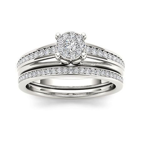 Click here for 3/8 CT.T.W. Natural Diamond 10K White Gold Bridal... prices