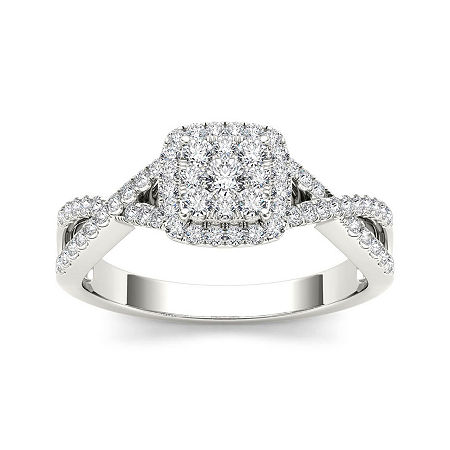 Click here for 3/8 CT.T.W. Natural Diamond 10K White Gold Engagem... prices