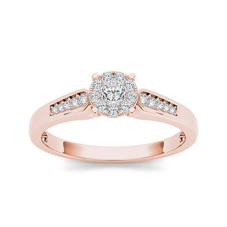 Click here for 1/4 CT.T.W. Natural Diamond 10K Rose Gold Engageme... prices