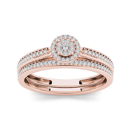 Click here for 1/4 CT.T.W. Natural Diamond 10K Rose Gold Bridal R... prices