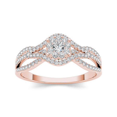 Click here for 1/2 CT.T.W. Natural Diamond 10K Rose Gold Engageme... prices