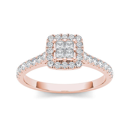 Click here for 1/2 CT.T.W. Natural Diamond 10K Rose Gold Engageme... prices