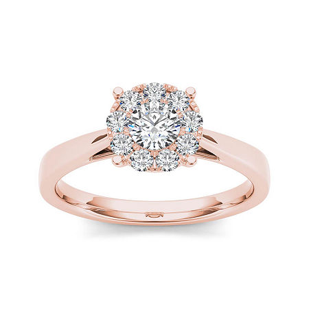 Click here for 1/2 CT.T.W. Natural Diamond 10K Rose Gold Engageme... prices