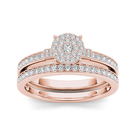 Click here for 1/2 CT.T.W. Natural Diamond Cluster 10K Rose Gold... prices