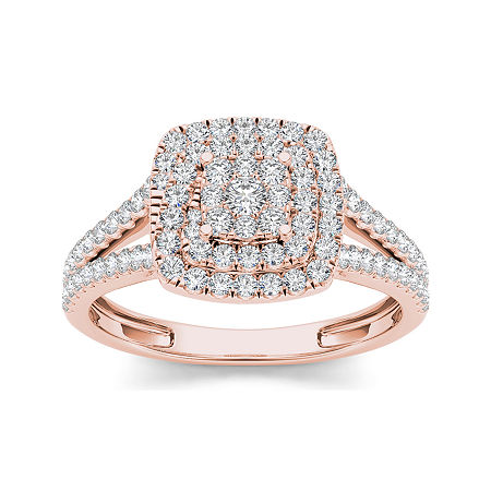 Click here for 1/2 CT.T.W. Natural Diamond 10K Rose Gold Engageme... prices