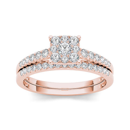 Click here for 1/2 CT.T.W. Natural Diamond 10K Rose Gold Bridal R... prices