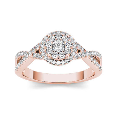 Click here for 1/2 CT.T.W. Natural Diamond 10K Rose Gold Engageme... prices