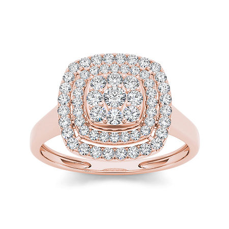 Click here for 1/2 CT.T.W. Natural Diamond Halo 10K Rose Gold Eng... prices