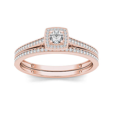 Click here for 1/3 CT.T.W. Natural Diamond 10K Rose Gold Bridal S... prices