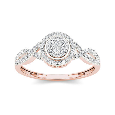 Click here for 1/3 CT.T.W. Natural Diamond 10K Rose Gold Engageme... prices