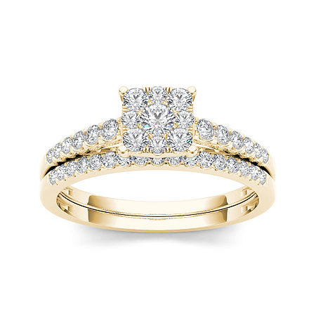 Click here for 1/2 CT. T.W. Diamond 10K Yellow Gold Bridal Ring S... prices
